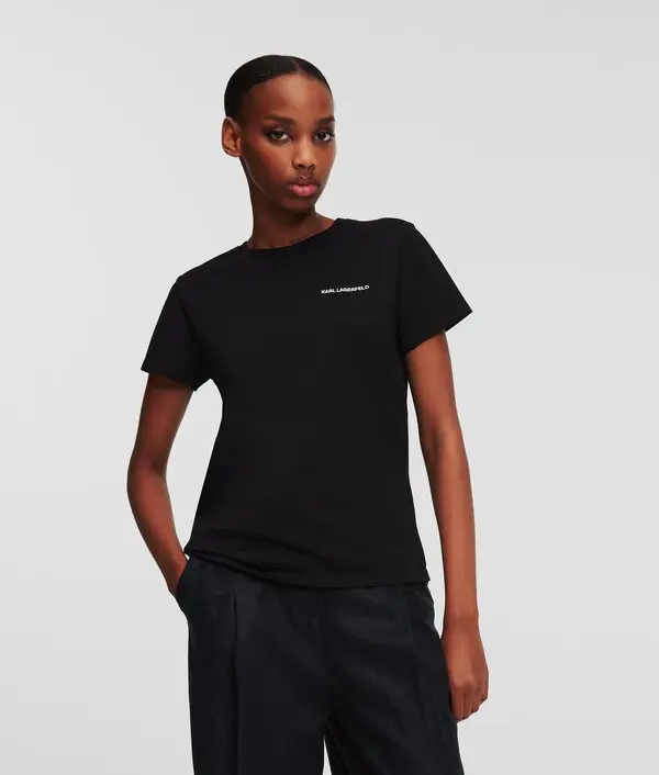 Karl Lagerfeld Organic Cotton Logo T-shirt - Black