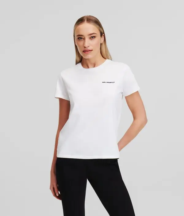 Karl Lagerfeld Organic Cotton Logo T-shirt - White