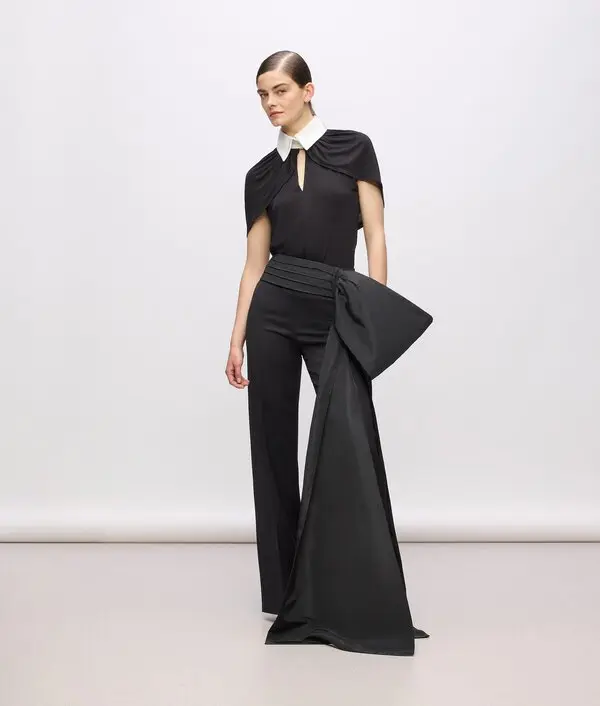 Karl Lagerfeld Studio Bow Detail Tailored Pants - Black