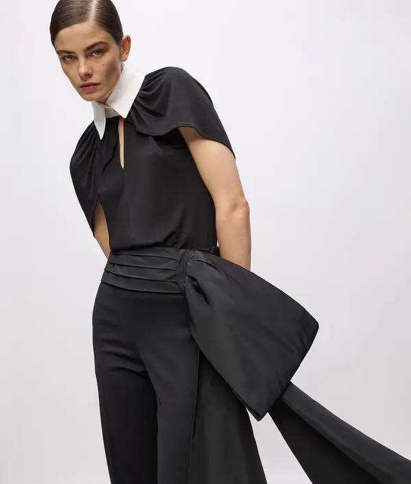 Karl Lagerfeld Studio Bow Detail Tailored Pants
