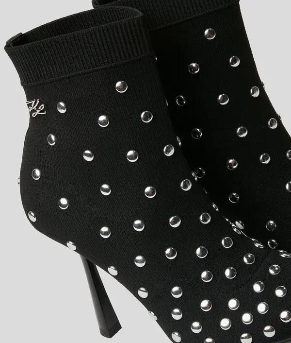 Karl Lagerfeld Pandara Knitted Studded Ankle Boots