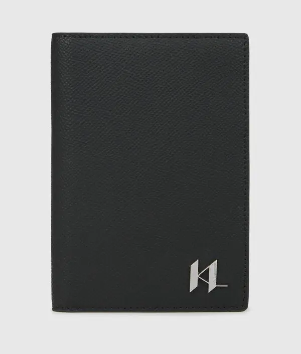 Karl Lagerfeld K/monogram Passport Holder - Black