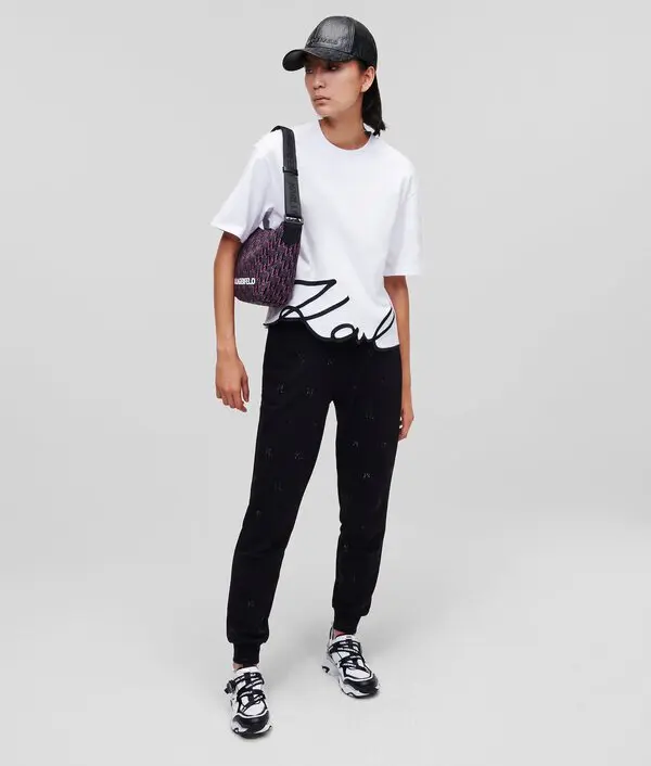Karl Lagerfeld Oversized Organic Cotton T-shirt With Signature Embroidery
