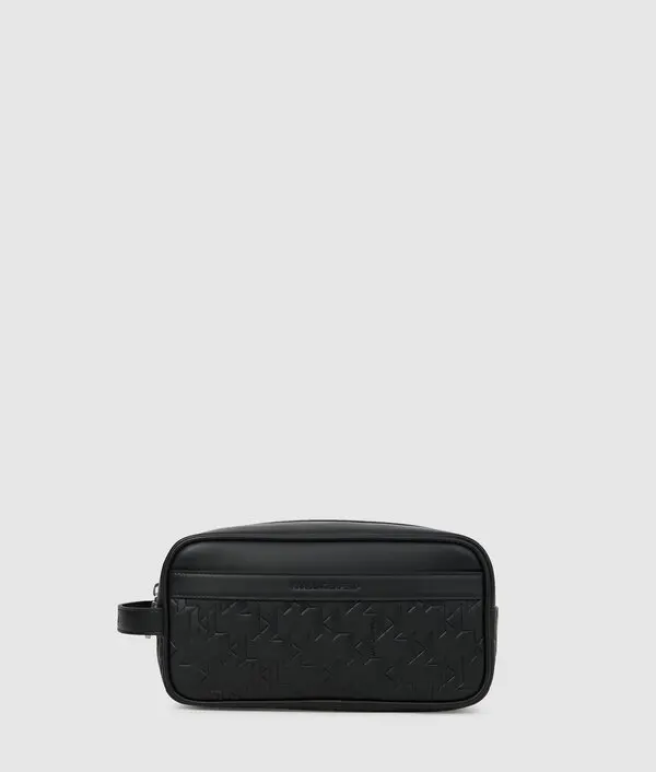 Karl Lagerfeld K/traveller Wash Bag With Embossed Monogram - Black