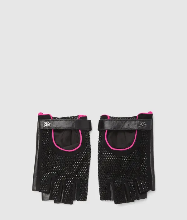 Karl Lagerfeld Exclusive K/autograph Rhinestone Fingerless Gloves - Black Embellishment