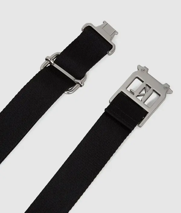 Karl Lagerfeld K/urban Webbing Belt With Kl Monogram Buckle