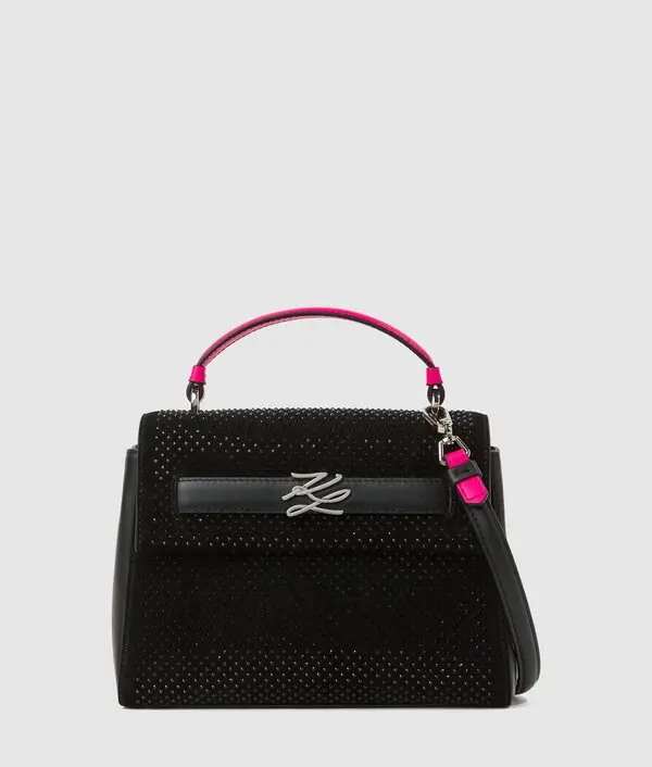 Karl Lagerfeld K/autograph Rhinestone Top-handle Bag - Black Embellishment