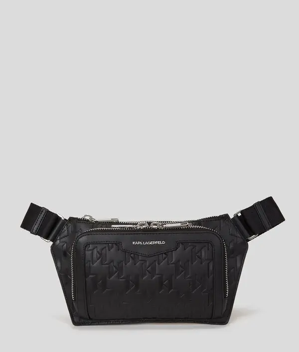 Karl Lagerfeld K/loom Leather Belt Bag - Black