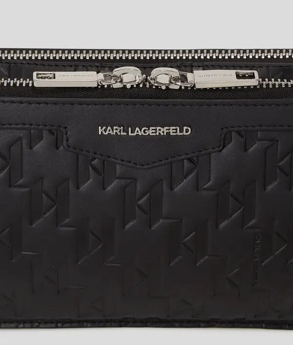 Karl Lagerfeld K/loom Leather Belt Bag - Black