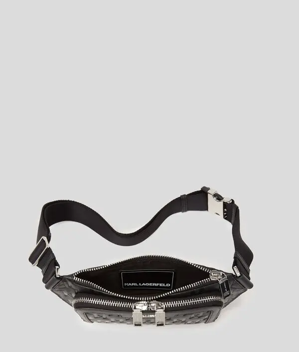 Karl Lagerfeld K/loom Leather Belt Bag - Black
