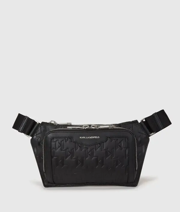 Karl Lagerfeld K/loom Leather Belt Bag - Black