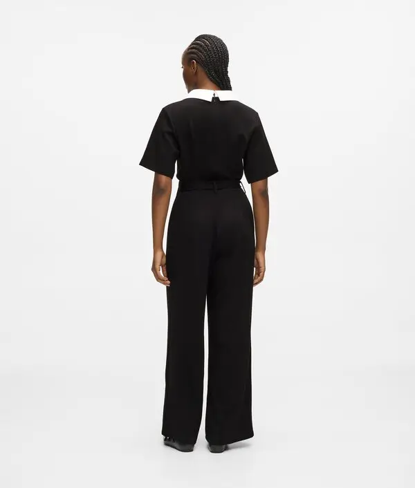 Karl Lagerfeld Signature Collar Jumpsuit