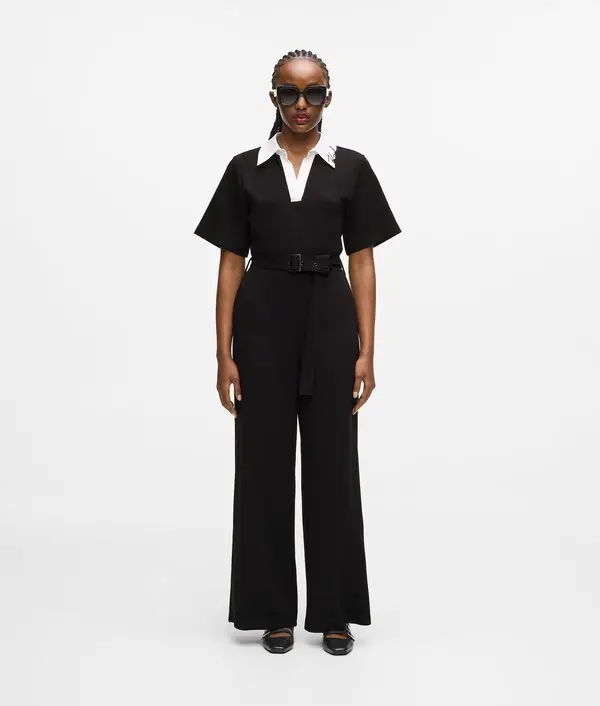 Karl Lagerfeld Signature Collar Jumpsuit