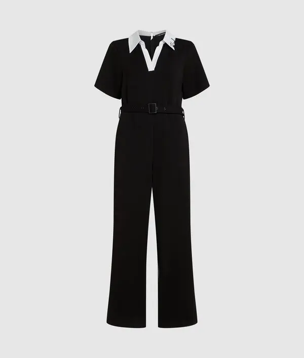 Karl Lagerfeld Signature Collar Jumpsuit