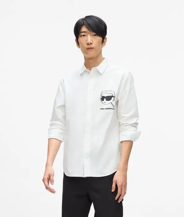 Karl Lagerfeld Ikon Sketch Shirt - White