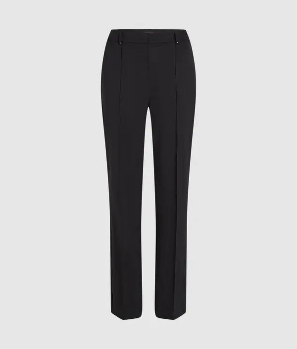 Karl Lagerfeld Dna Studded Straight-leg Wool-blend Pants