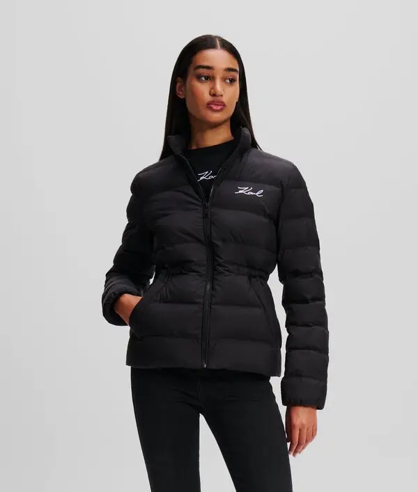 Karl Lagerfeld Signature Puffer Jacket - Black