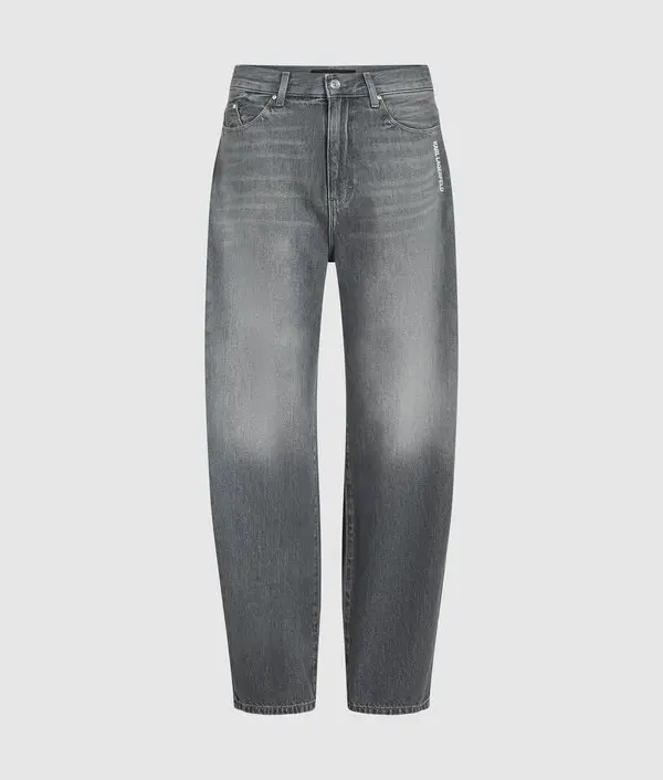 Karl Lagerfeld Ikon Barrel-leg Jeans In Cotton