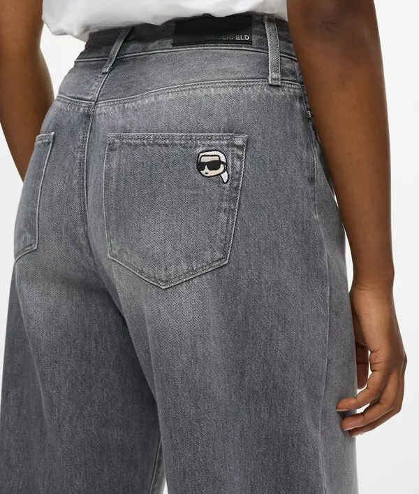 Karl Lagerfeld Ikon Barrel-leg Jeans In Cotton