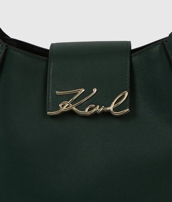 Karl Lagerfeld K/signature Hobo Bag In Smooth Leather - Garden