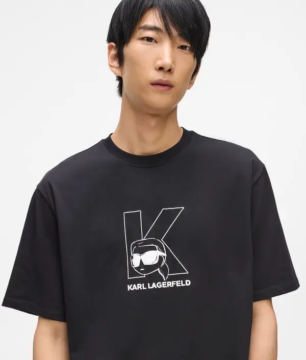 Karl Lagerfeld Ikon K-initial T-shirt - Black