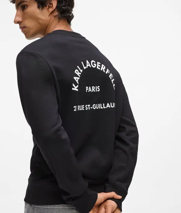 Karl Lagerfeld Rue St-guillaume Crewneck Sweatshirt - Black