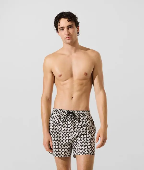 Karl Lagerfeld Checkerboard Boardshorts - Checker-board