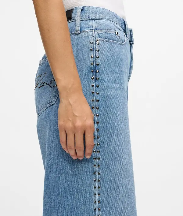 Karl Lagerfeld Embellished Wide-leg Jeans