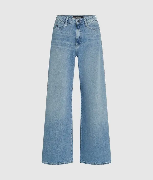 Karl Lagerfeld Embellished Wide-leg Jeans