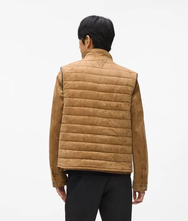 Karl Lagerfeld Quilted Faux Suede Gilet