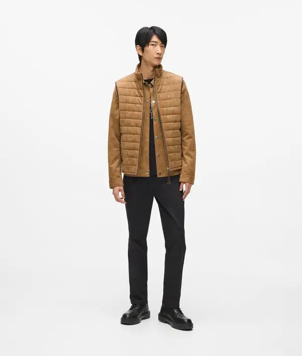 Karl Lagerfeld Quilted Faux Suede Gilet