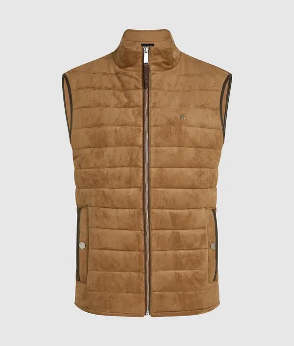 Karl Lagerfeld Quilted Faux Suede Gilet