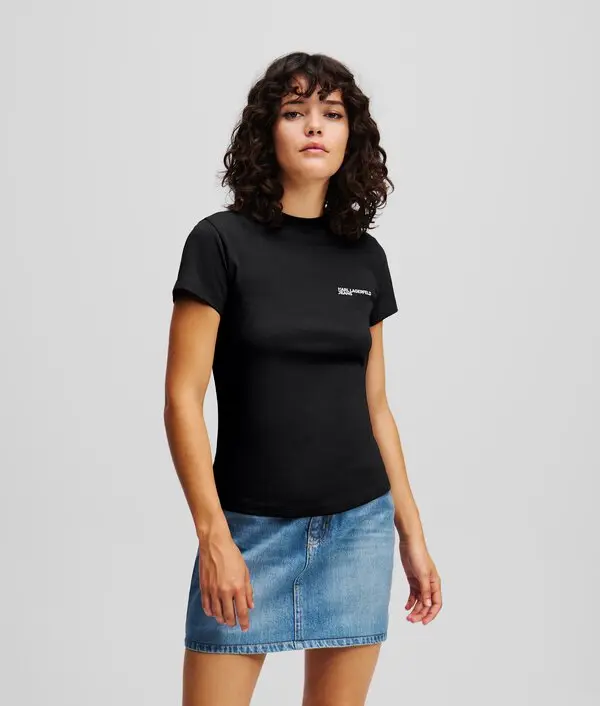 Karl Lagerfeld Slim Fit Organic Cotton T-shirt - Black