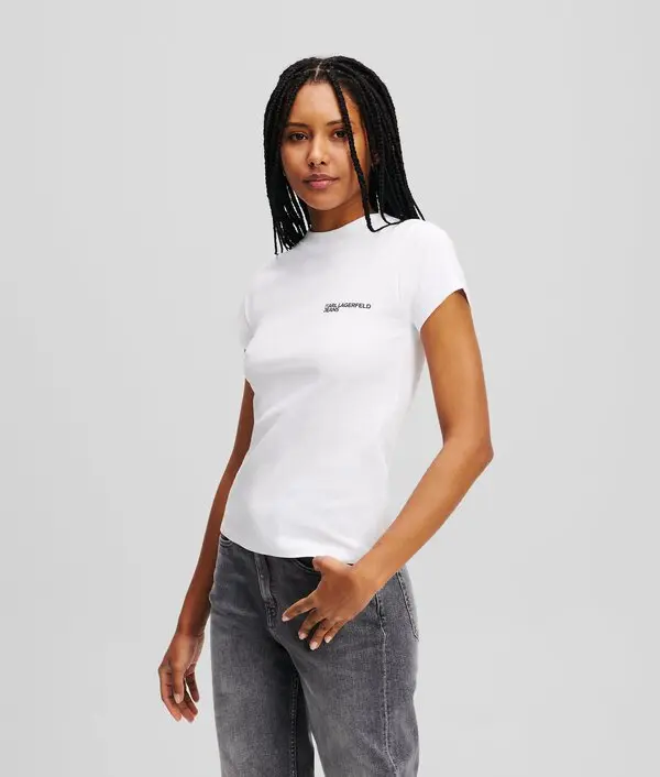 Karl Lagerfeld Slim Fit Organic Cotton T-shirt - White