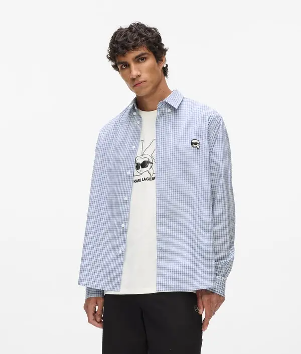 Karl Lagerfeld Ikon Checked Shirt - Blue