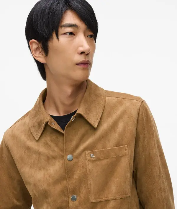 Karl Lagerfeld Faux Suede Trucker Jacket