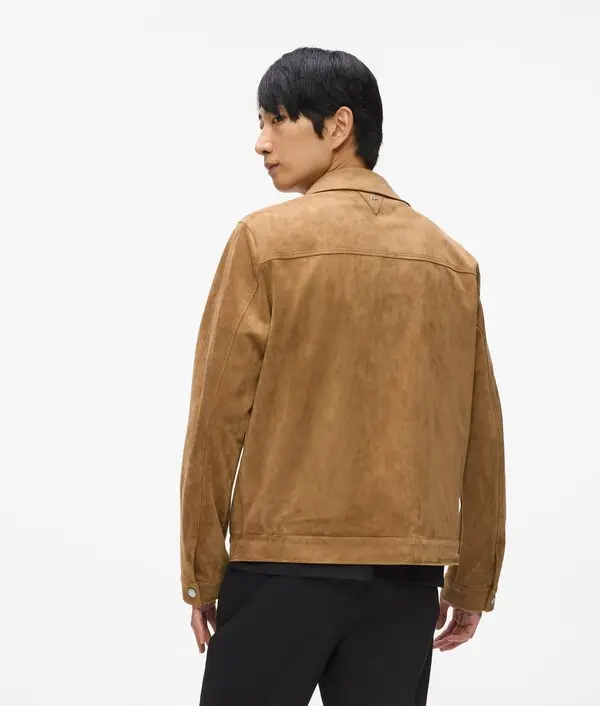 Karl Lagerfeld Faux Suede Trucker Jacket