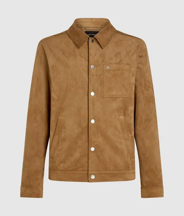 Karl Lagerfeld Faux Suede Trucker Jacket
