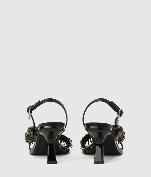 Karl Lagerfeld Karmel Fringe Heeled Slingbacks
