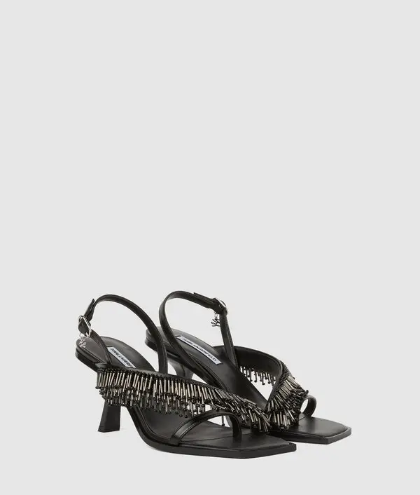 Karl Lagerfeld Karmel Fringe Heeled Slingbacks