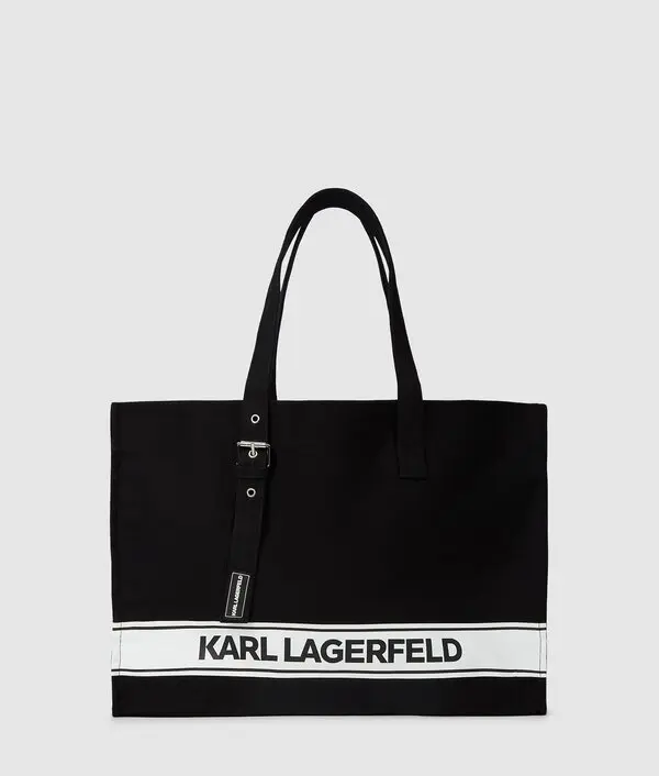 Karl Lagerfeld Logo Beach Tote Bag - Black