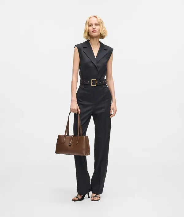 Karl Lagerfeld Cropped Gilet With Studded Belt