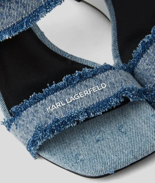 KL JEANS Waverly Twin Strap Denim Heeled Sandals