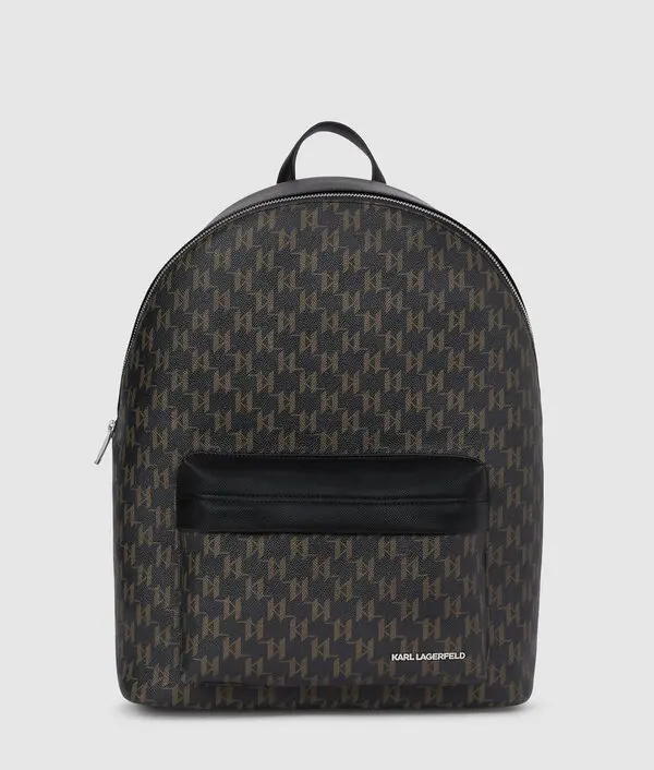 Karl Lagerfeld K/monogram Kanvas Backpack - Black-brown