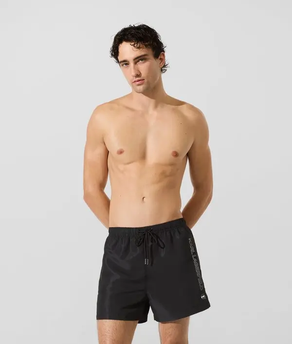 Karl Lagerfeld Ikon Metallic Boardshorts - Black