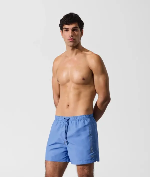 Karl Lagerfeld Ikon Metallic Boardshorts - Silver Lake Blue