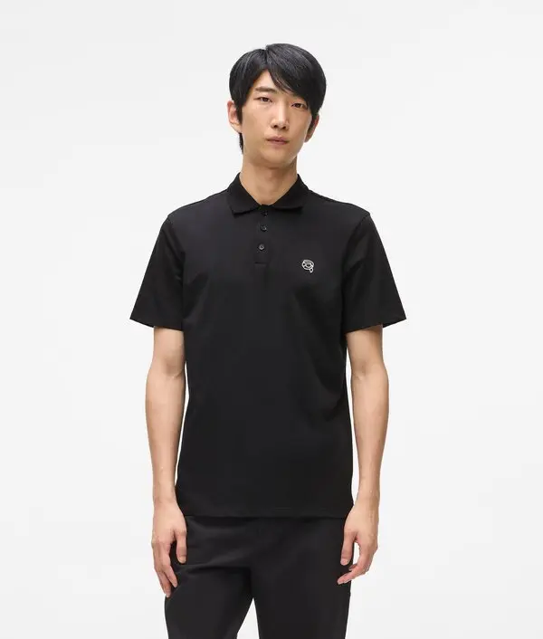 Karl Lagerfeld Ikon Jersey Polo Shirt - Black