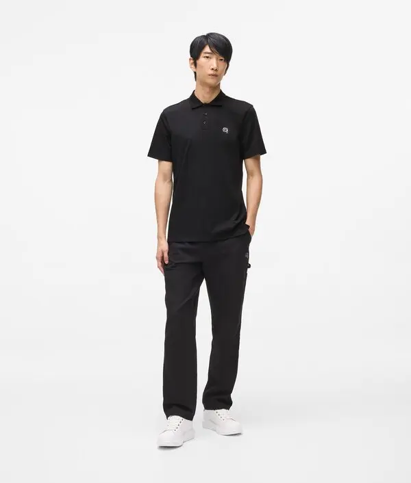Karl Lagerfeld Ikon Jersey Polo Shirt - Black