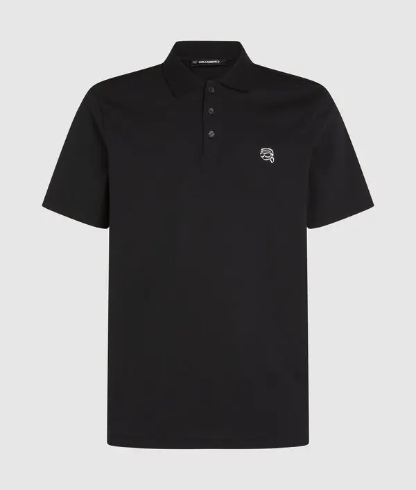 Karl Lagerfeld Ikon Jersey Polo Shirt - Black
