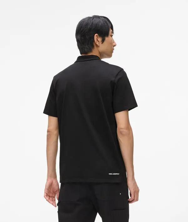 Karl Lagerfeld Ikon Jersey Polo Shirt - Black
